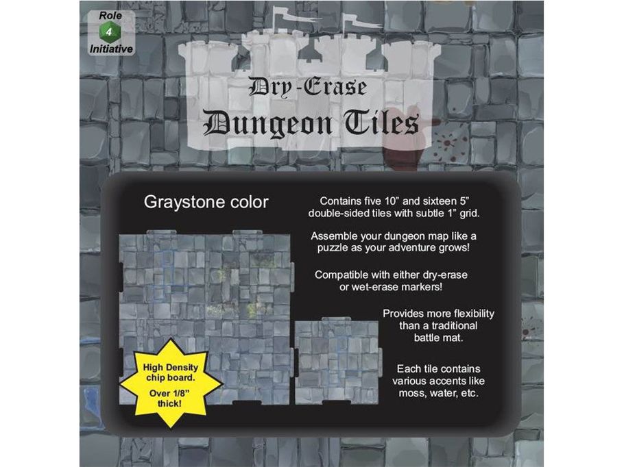Dry-Erase Dungeon Tiles - 5 10-Inch & 16 5-Inch Tiles — Cardboard ...